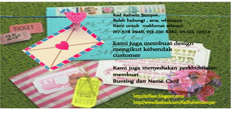 Kad Kahwin Online: Kad Kahwin Kartun Comel 4x8 (Sekeping/ Lipat Dua)