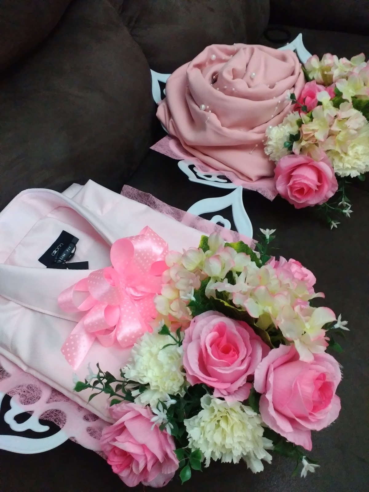 Gubahan tema pink & putih | Hantaran Murah