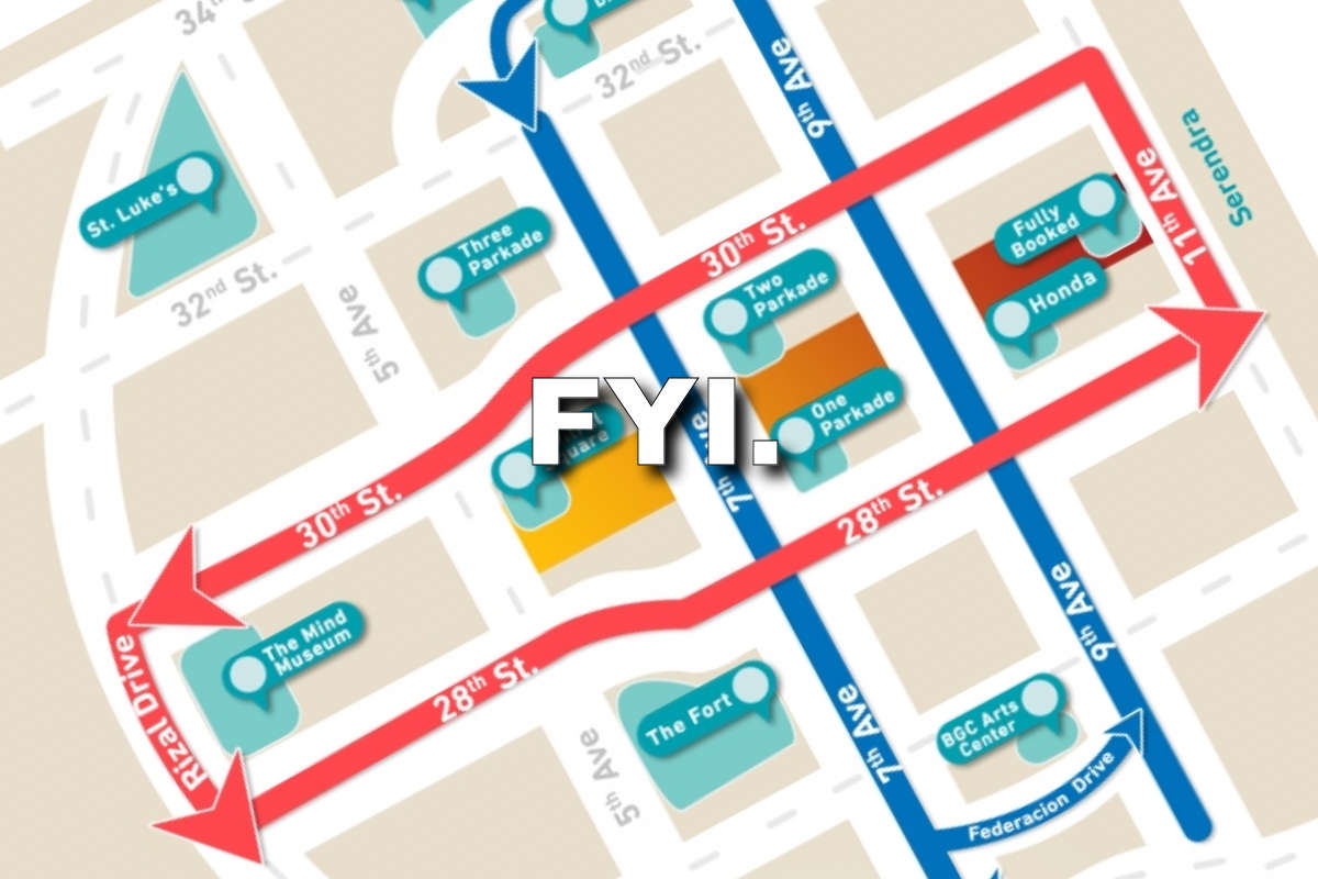 Heads Up on BGC's New One-Way Traffic Scheme Starting on September 17 ...