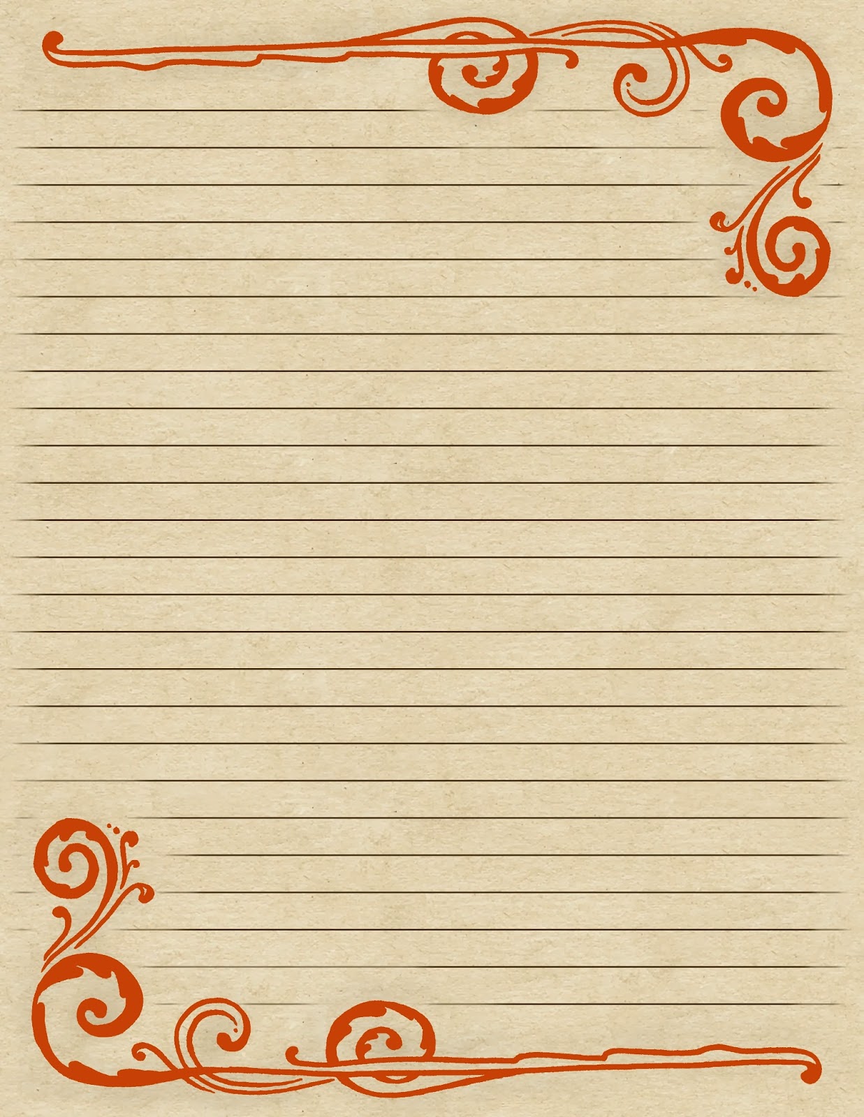 Lilac & Lavender: Swirling Border & Lined Paper