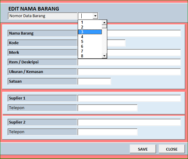 Aplikasi Excel Stock Persediaan Barang versi 3 - ExcelManiacs