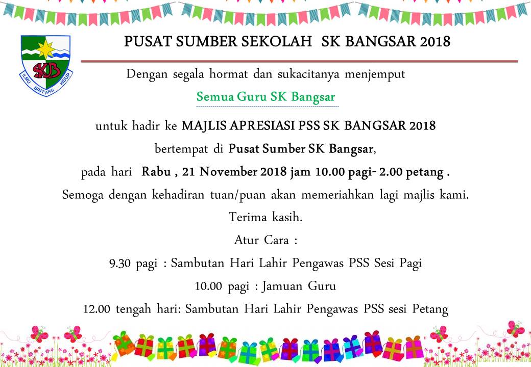 PUSAT SUMBER SEKOLAH: MAJLIS APRESIASI PSS SK BANGSAR 2018