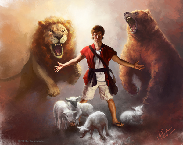 Benlin Alexander Illustration: David and Goliath: The Protector