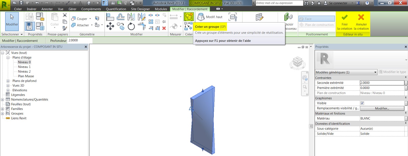 Revit-Mémo: Revit 2017_"Conversion" de modèle in situ en famille *. rfa