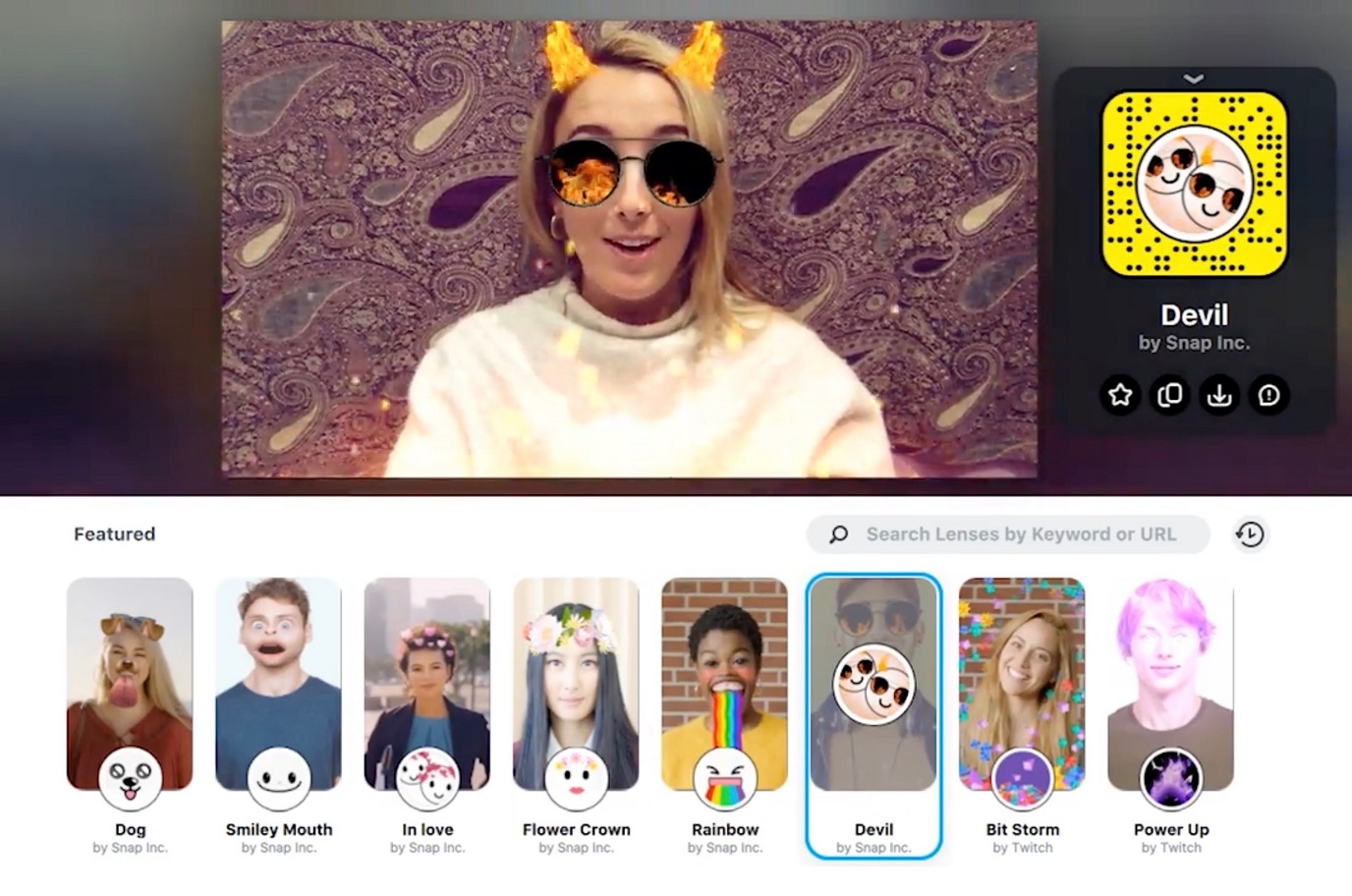 Snapchat lenses can be used outside the app, a partnership with Twitch ...
