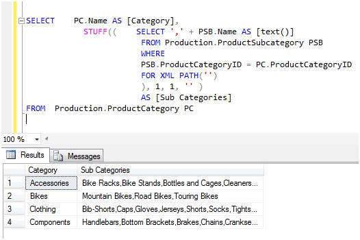 Microsoft Business Intelligence: Concatenate Rows using FOR XML PATH () Microsoft Business Intelligence: Concatenate Rows using FOR XML PATH ()