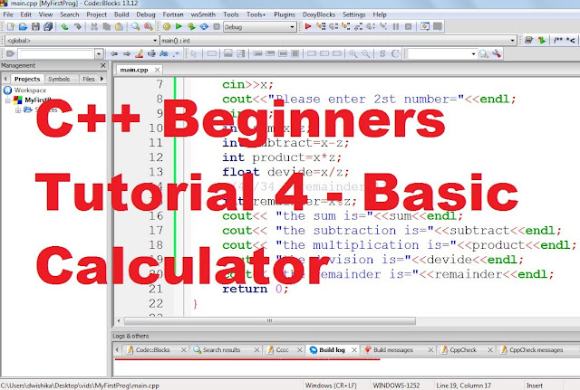 Creating Simple Calculator in C++ | Using if and else if | Online Blogger Tricks | A2Z Art of ...