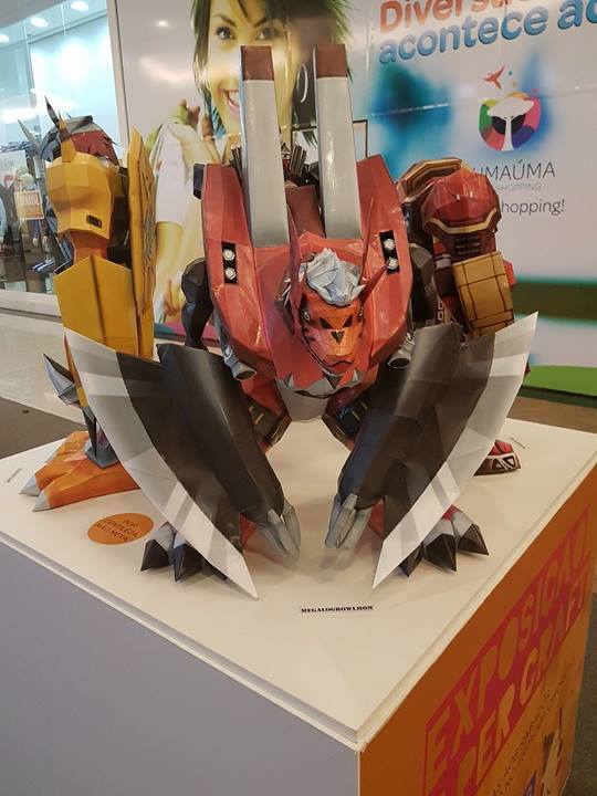 Geração Digimon: Digimons em exposição de Papercraft, em Shopping de ...