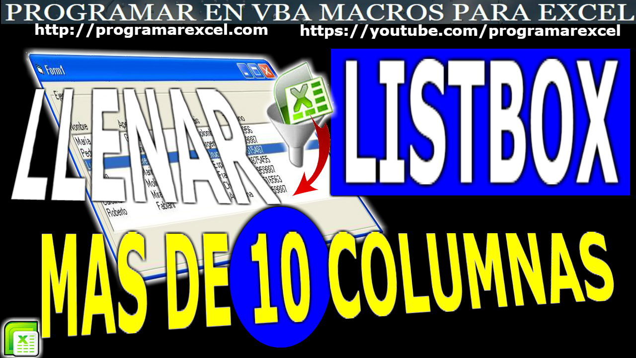 Como Cargar o Llenar Listbox Excel con Mas de Diez Columnas - PROGRAMAR ... Como Cargar o Llenar Listbox Excel con Mas de Diez Columnas - PROGRAMAR ...