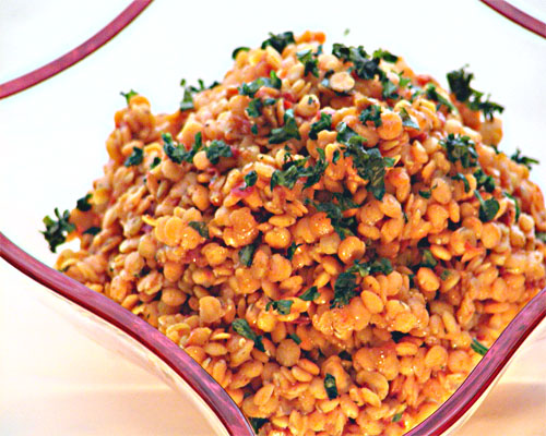 Shohrehs blog: Röda Linser Sallad - Het och kryddig