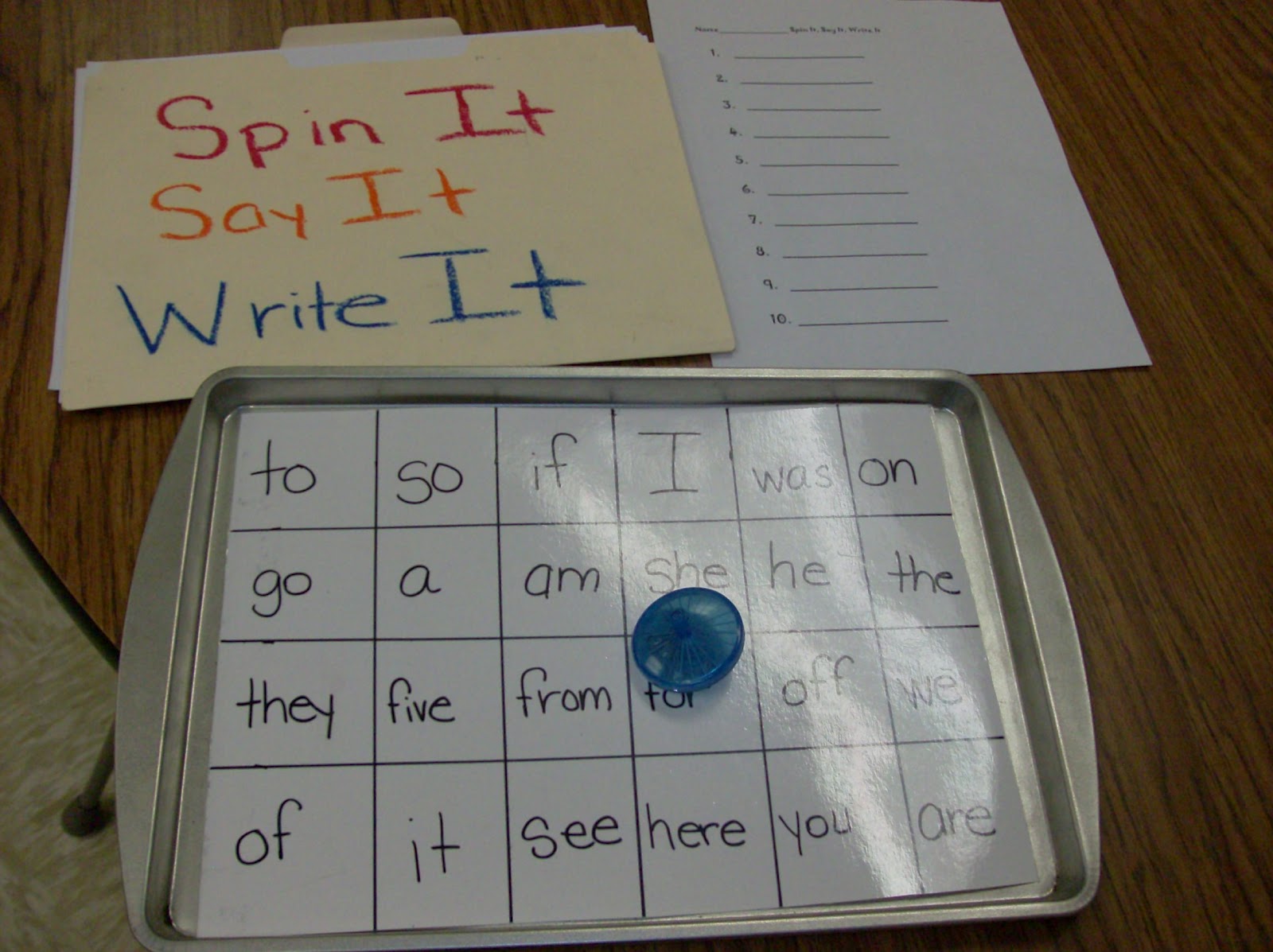 Kindergarten Fun: Spin It, Say It, Write It