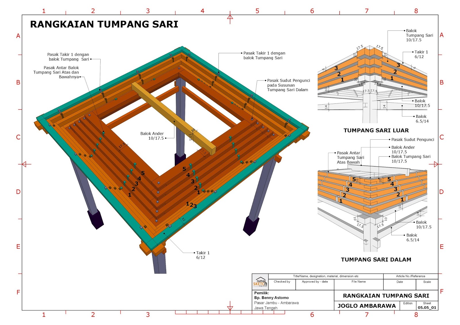 Rumah Joglo - Jambu Ambarawa: 05.05. Detail Tumpang Sari