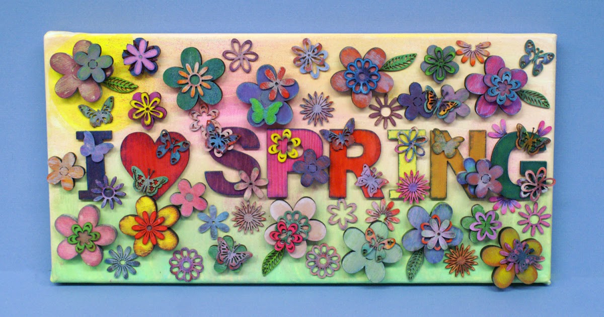 Ben Franklin Crafts and Frame Shop: DIY I Love Spring Canvas