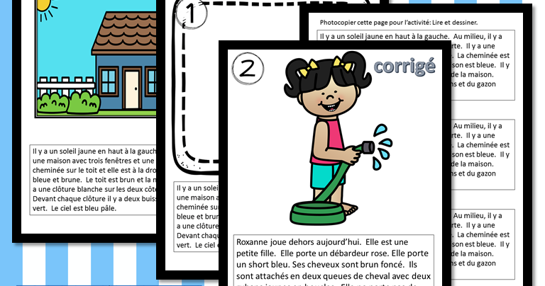 la classe de caro.: Lis ou écoute, dessine et colorie - L'été