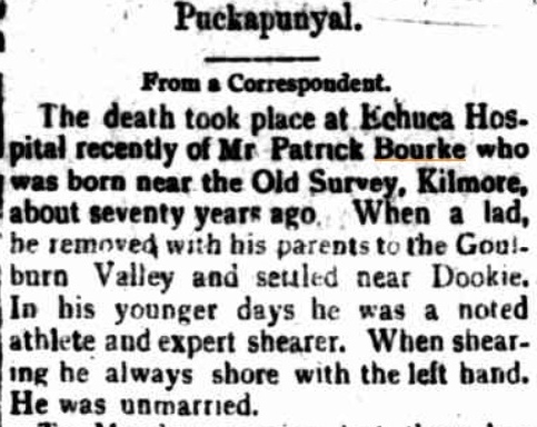 The Bourkes of Burramine and Boosey: Patrick Bourke, son of Patrick ...