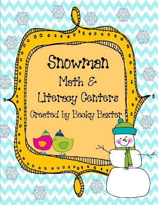 Teaching, Learning, & Loving: Snowman Math & Literacy Centers
