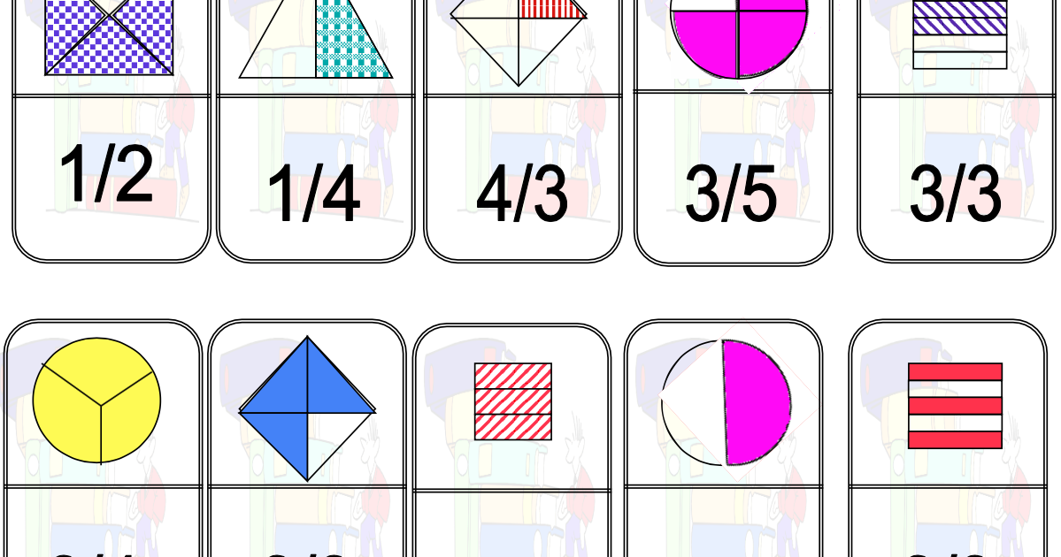 AYUDA PARA MAESTROS: Dominó de fracciones para imprimir