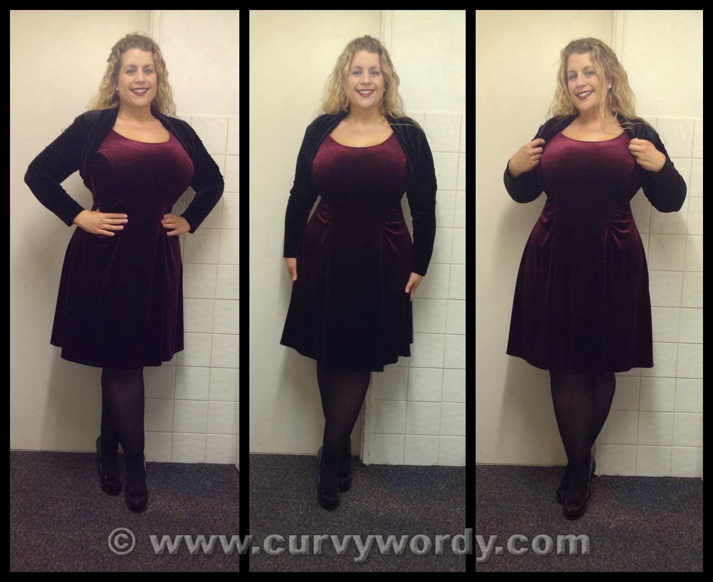 Christmas Day OOTD: Pink Clove Claret Velvet Dress and Black Velvet ...