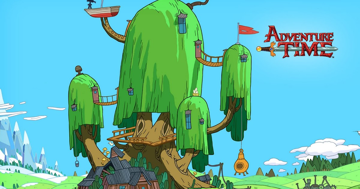 Wallpaper a day: adventure time tree house wallpaper