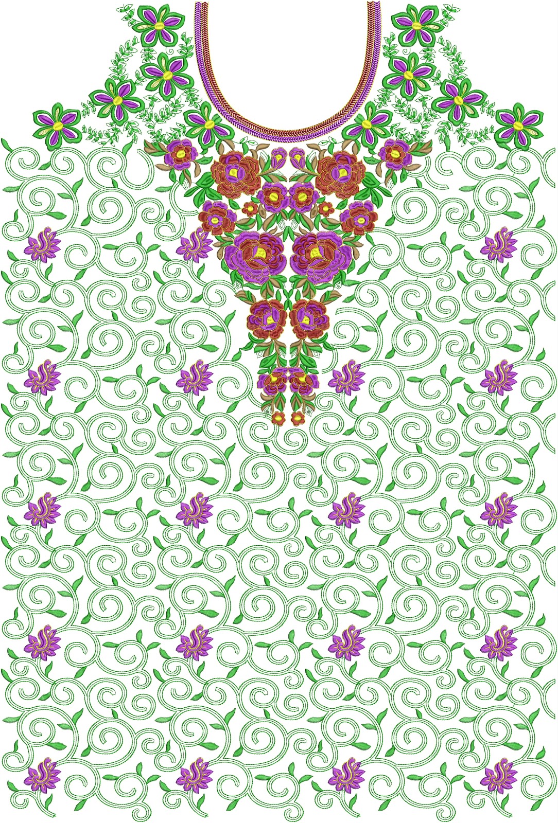 Embdesigntube: Multi-Sequin Neck mix Collection Embroidery Designs