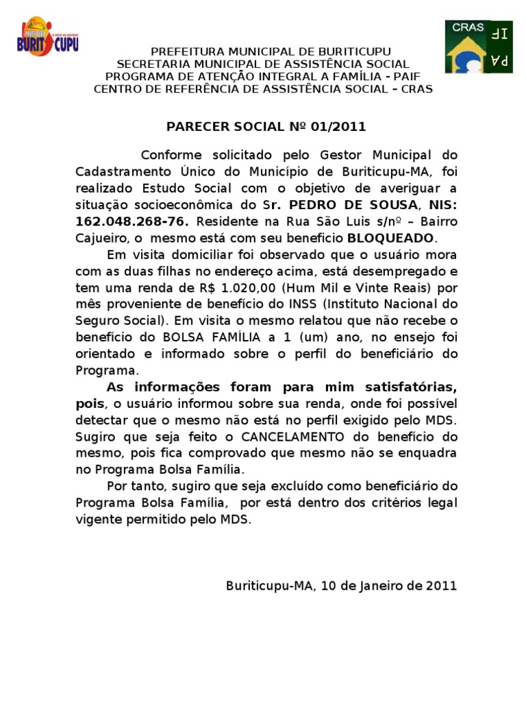 Modelo De Parecer 1 Bimestre/parecer Forms