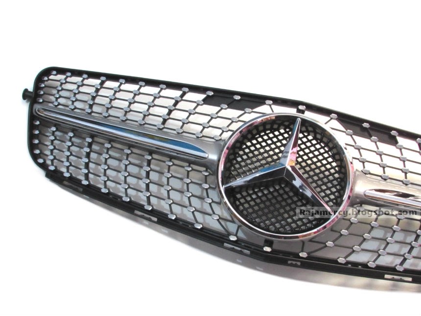 Grill Mercedes Benz C Class W204 Diamond Silver Chrome - Kode 2067 ...