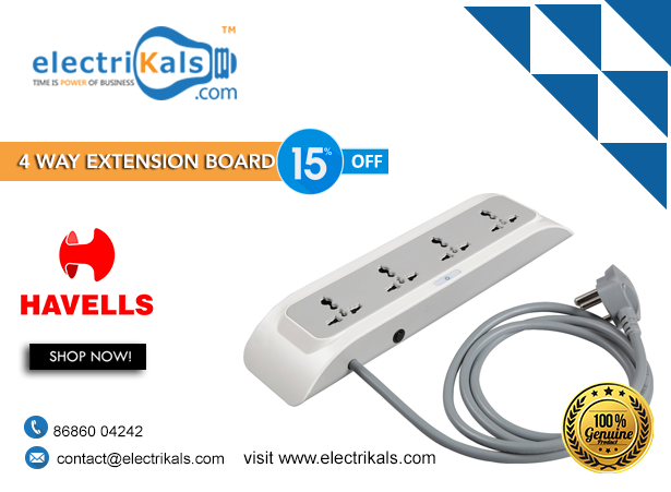 Electrikals: Buy Havells Maglev 4 Way Extension Board Online ...
