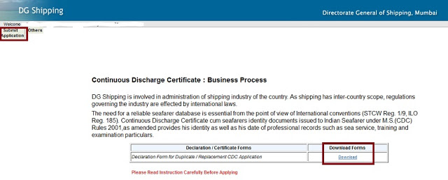 How to apply for renewal of Indian CDC Online