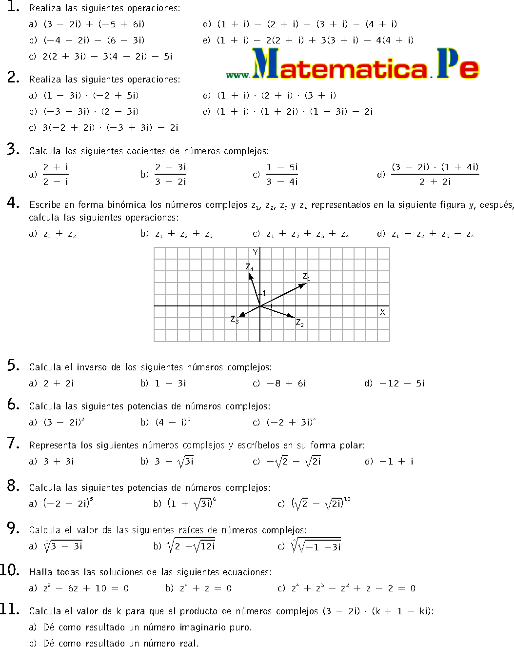 NÚMEROS COMPLEJOS EJERCICIOS RESUELTOS MATEMATICAS 1 BACHILLERATO PDF