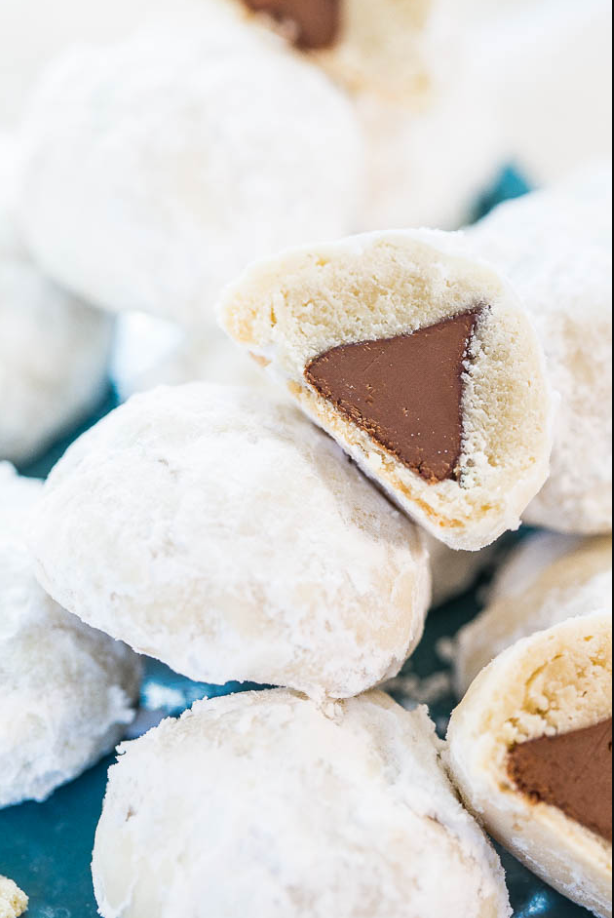 Chocolate Kiss Powder Puff Cookies - Yummy Recipe Cooking