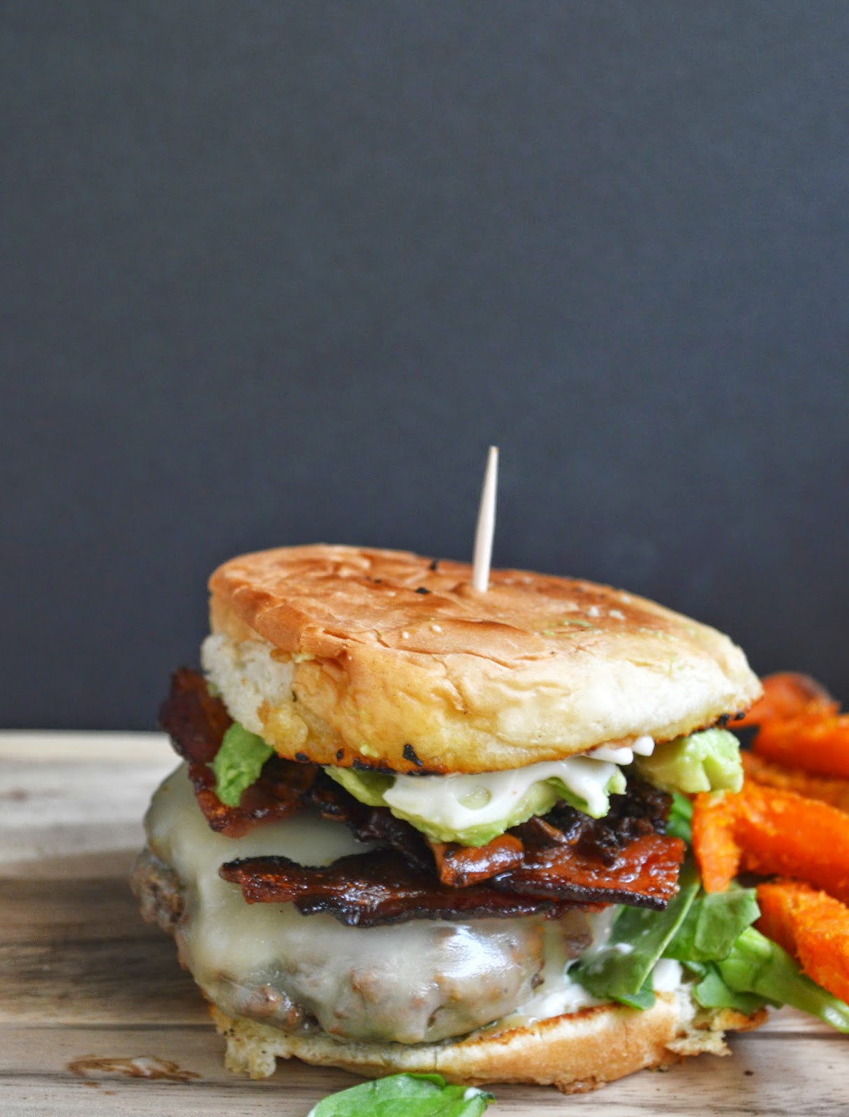 what's up buttercup: Bacon Avocado Teriyaki Burger