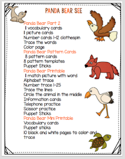 Panda Bear See ~ Preschool Printables