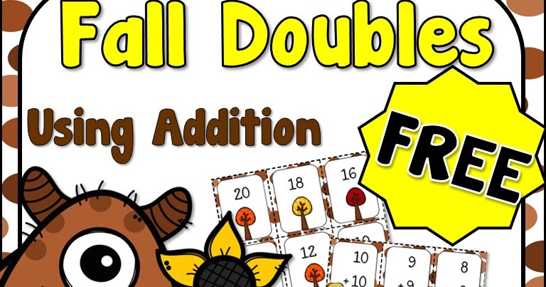 Free Fall Double Addition Cards | Teacher's Take-Out