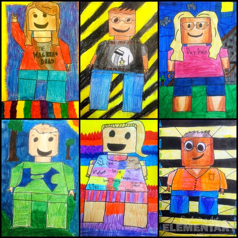 Art. Eat. Tie Dye. Repeat.: THEY'RE BACK-5th Grade Lego Self Portraits