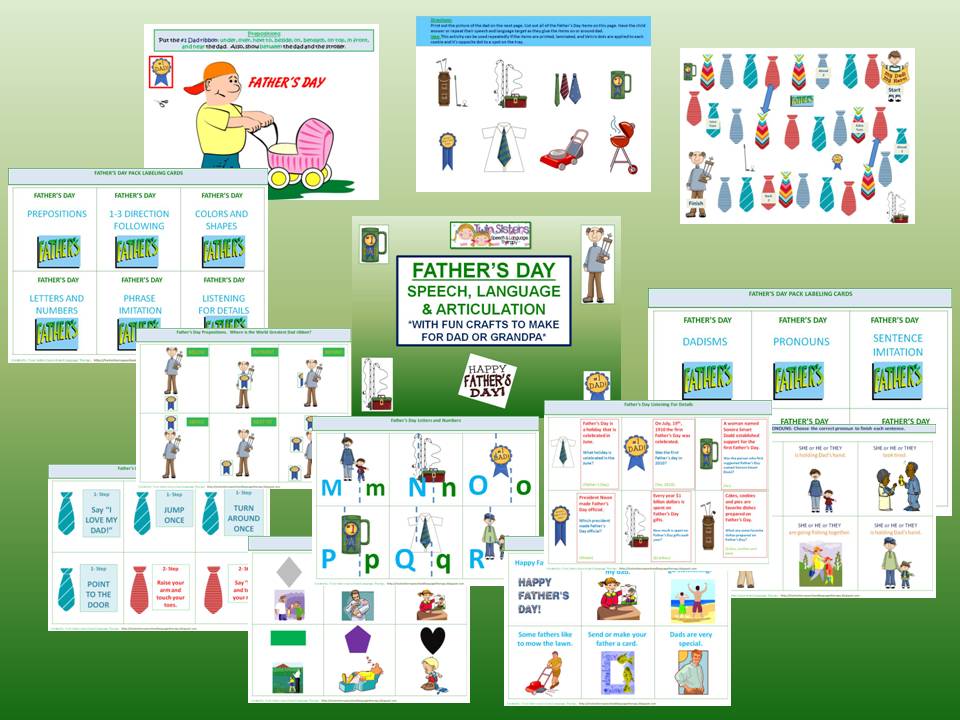 Twin Speech, Language & Literacy LLC: Father's Day Speech, Language ...