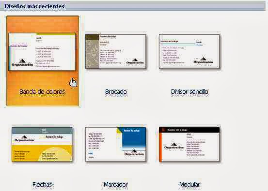 Tarjeta de presentación : TARJETA DE PRESENTACIÓN EN PUBLISHER