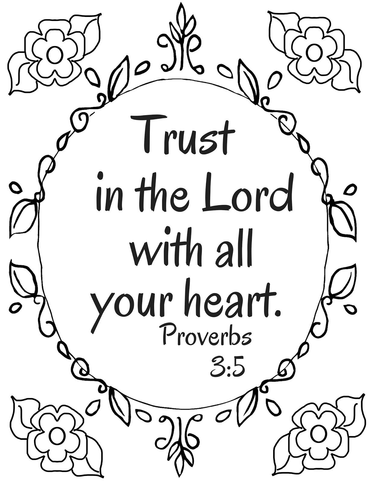 Proverbs 3 5 6 Coloring Sheet Coloring Pages