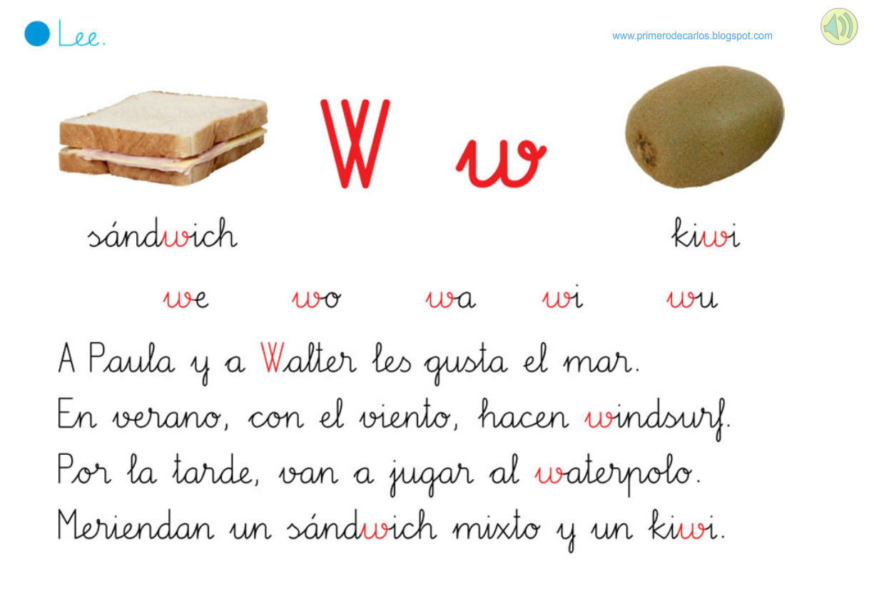 Recursos para Educación Primaria: LETRA W