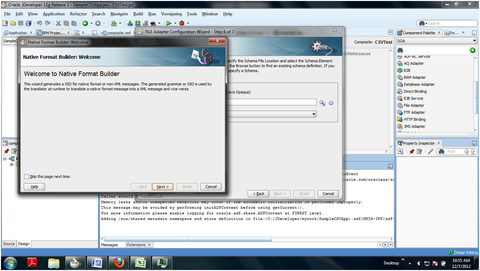 Oracle SOA, BPEL,BPM: Generating .csv file using FileAdapter in Oracle SOA 11g