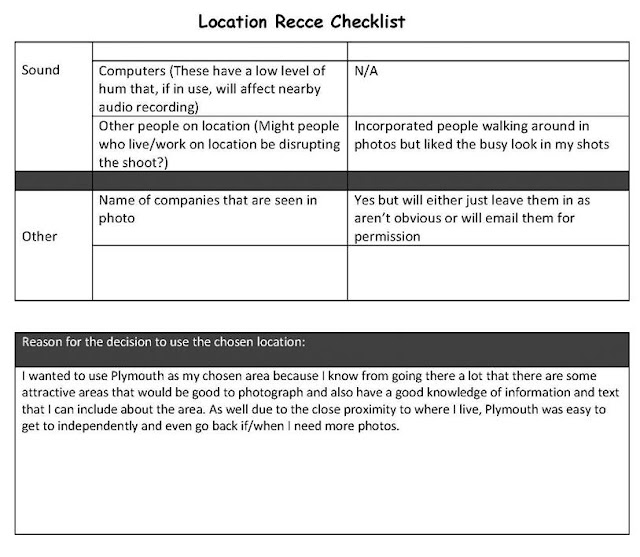 Katie Vella Advanced Production: Location Recce and Risk Assessment