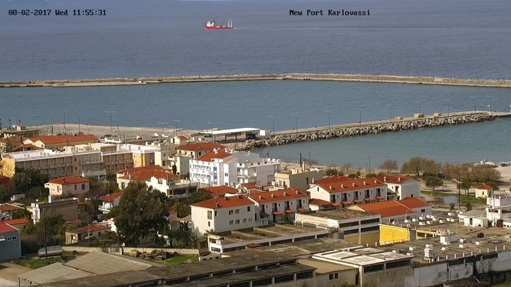 New Port Karlovassi: Το "καλωδιακο" πλοιο Argo σημερα εξω απο το λιμανι μας