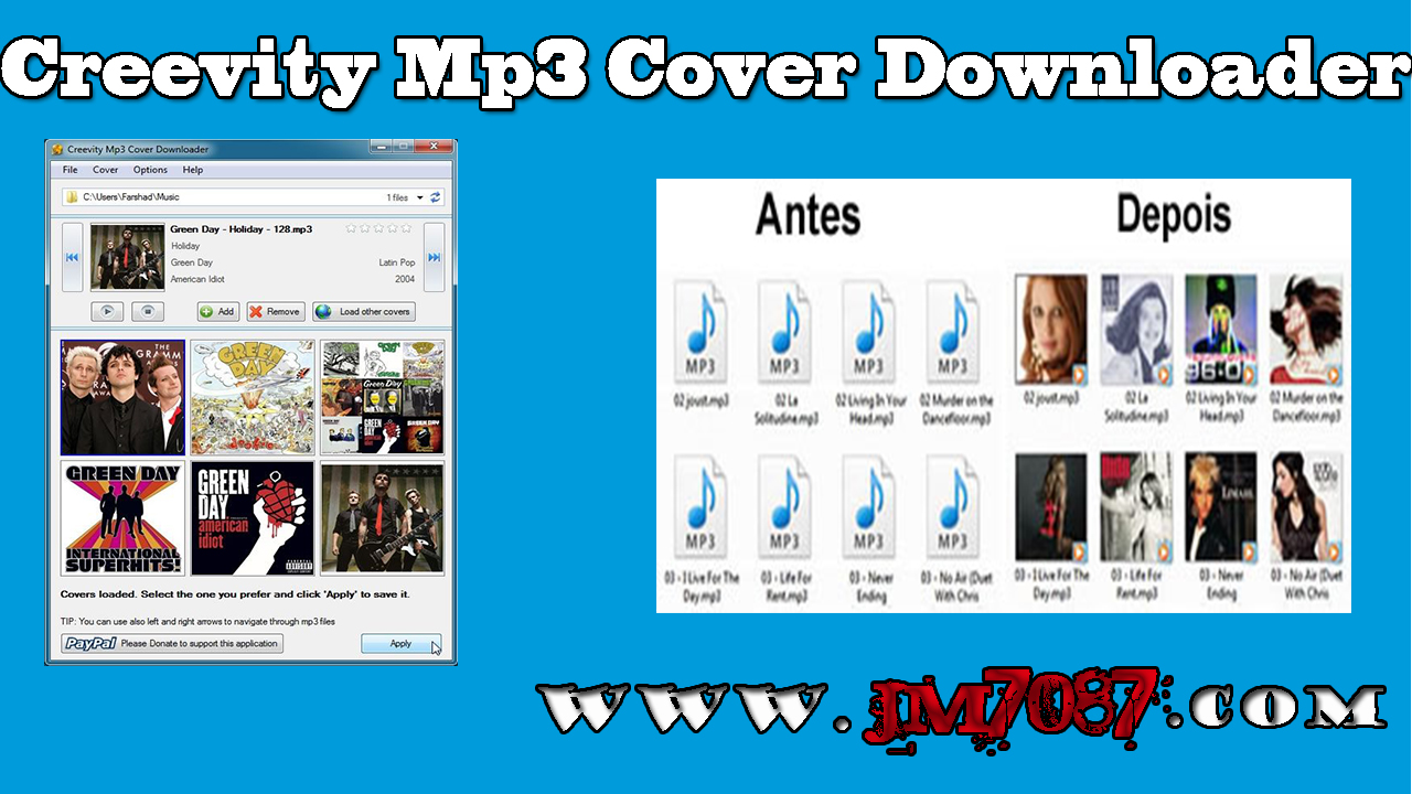 Como Colocar Capas Em Musicas com o (Creevity Mp3 Cover Downloader ...