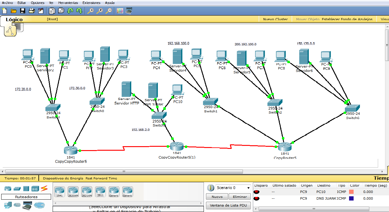 Creación de sub redes en cisco packtracer