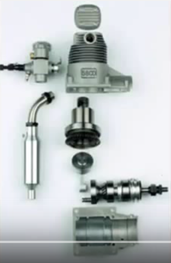 Vintage Model Airplane Engines Running: RCV 58 CD Rotary Valve Glow Engine