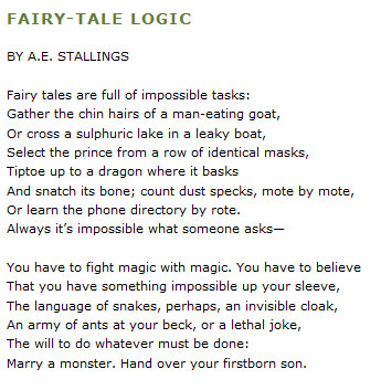 SurLaLune Fairy Tales Blog: Fairy-tale Logic by A. E. (Alicia) Stallings
