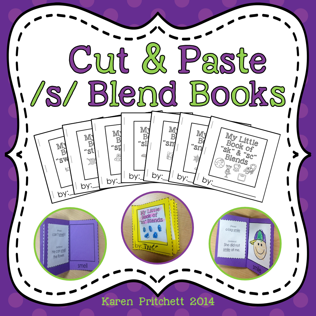 Mrs. Pritchett's Printables: Fun little /s/ blend cut and paste booklets