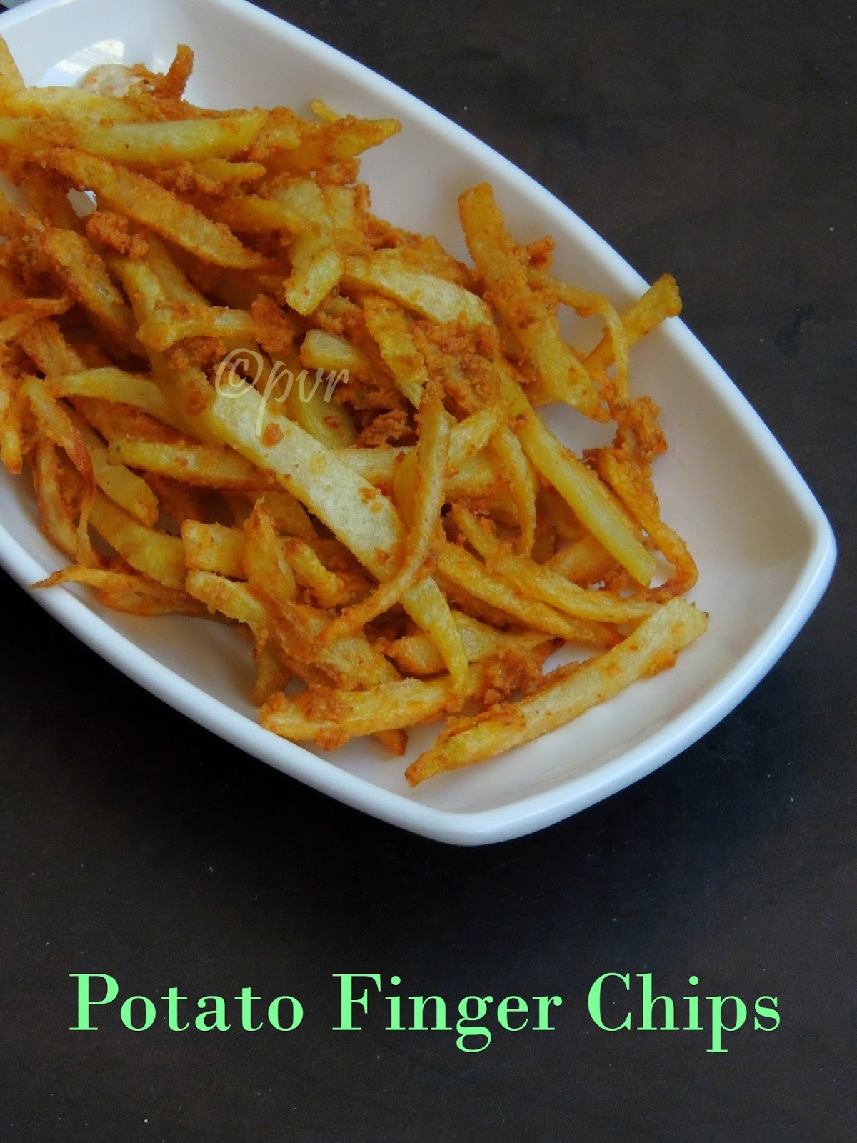 Priya's Versatile Recipes: Crispy Potato Finger Chips - #MonsoonMojo