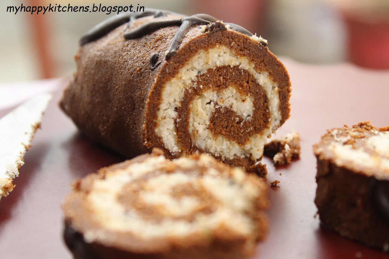 NO BAKE HEALTHY CHOCOLATE ,COCONUT SWISS ROLL