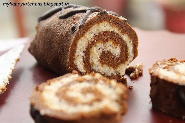 NO BAKE HEALTHY CHOCOLATE ,COCONUT SWISS ROLL