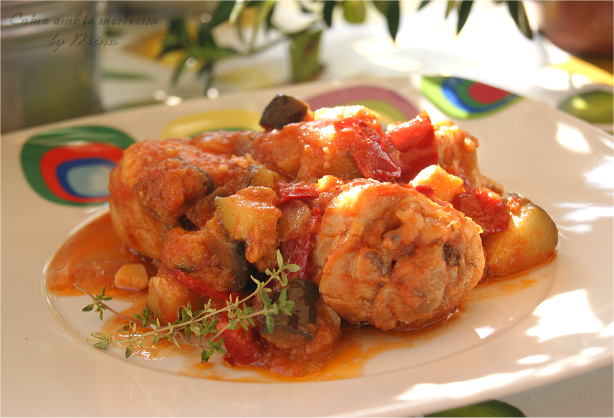 Cocina con Mina: Pollastre amb samfaina o pollo con samfaina